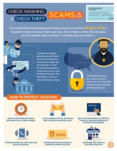 Check Washing & Check Theft Scams