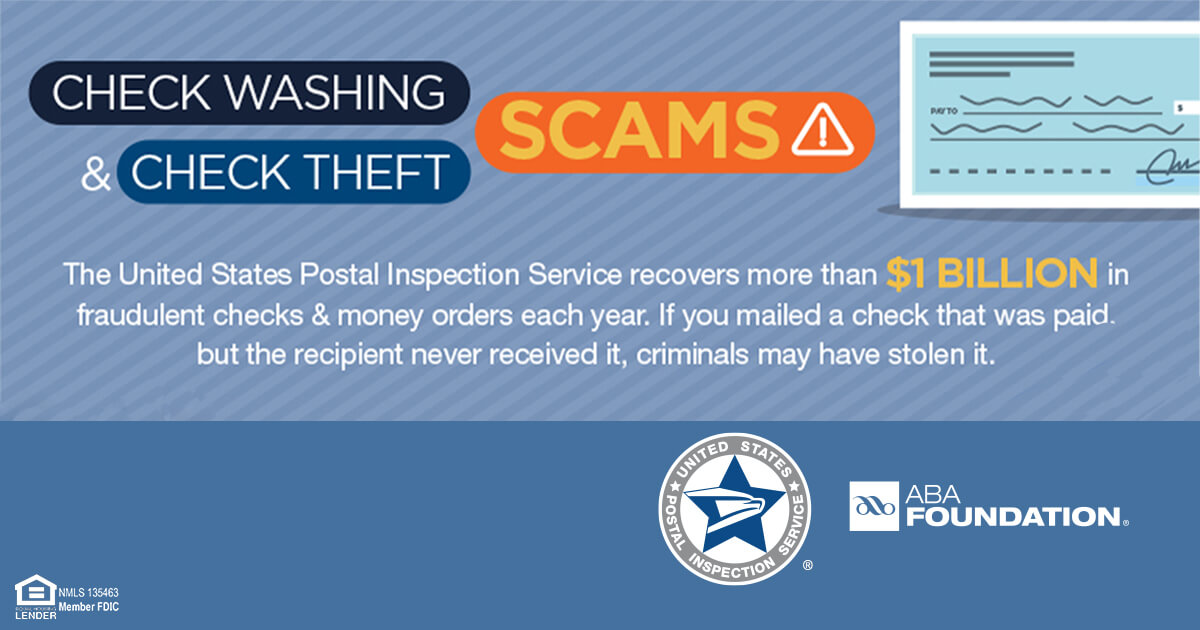 Check Washing & Check Theft Scams